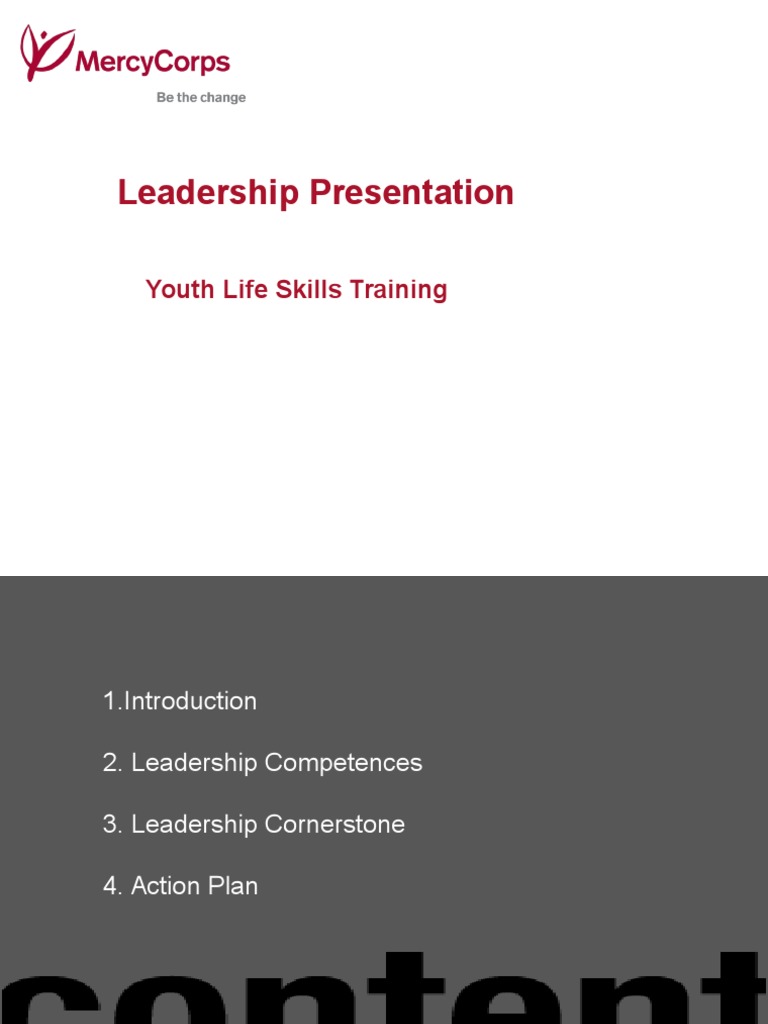 Leadership Presentation: Youth Life Skills Training | PDF | Competence ...