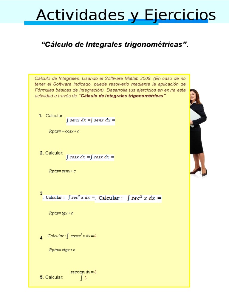 Ejercicios de Integrales Trigonométricas | PDF