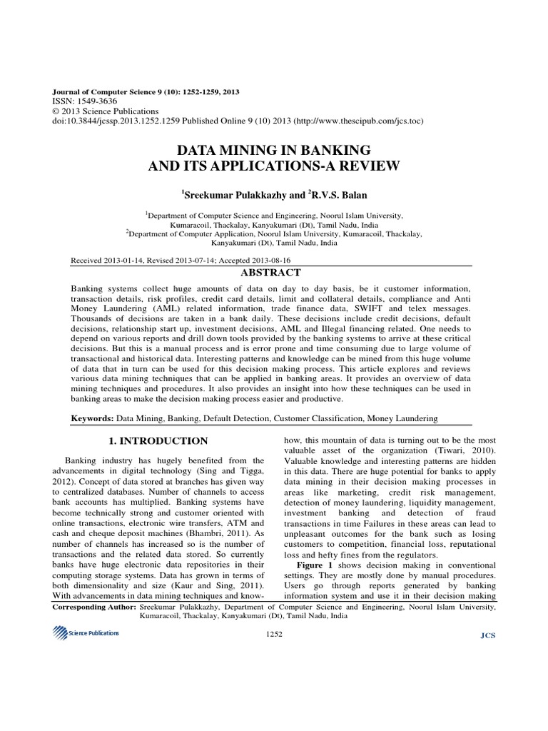 Data Mining (Banking) | PDF | Correlation And Dependence | Data Mining