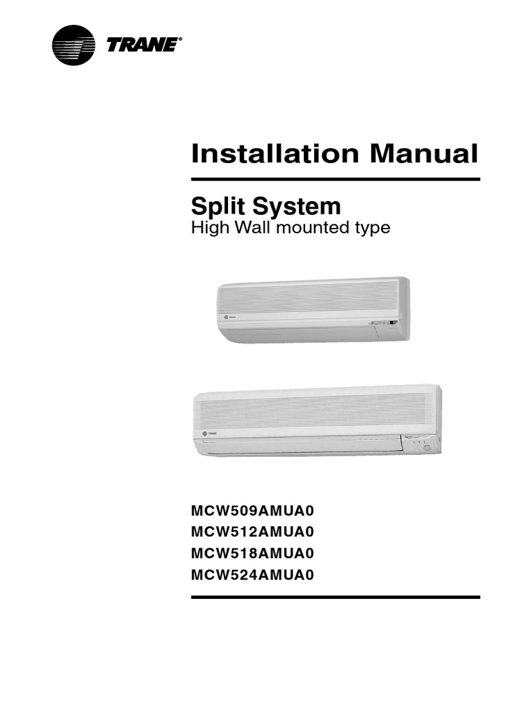 Trane Mini Split Installation Guide | PDF | Electrical Connector ...