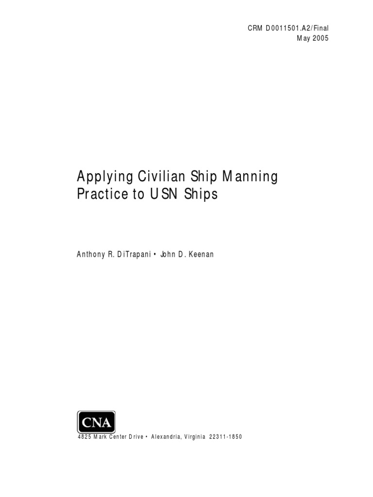 Applying Civilian Ship Manning Practice To USN Ships D0011501.A2 | PDF ...