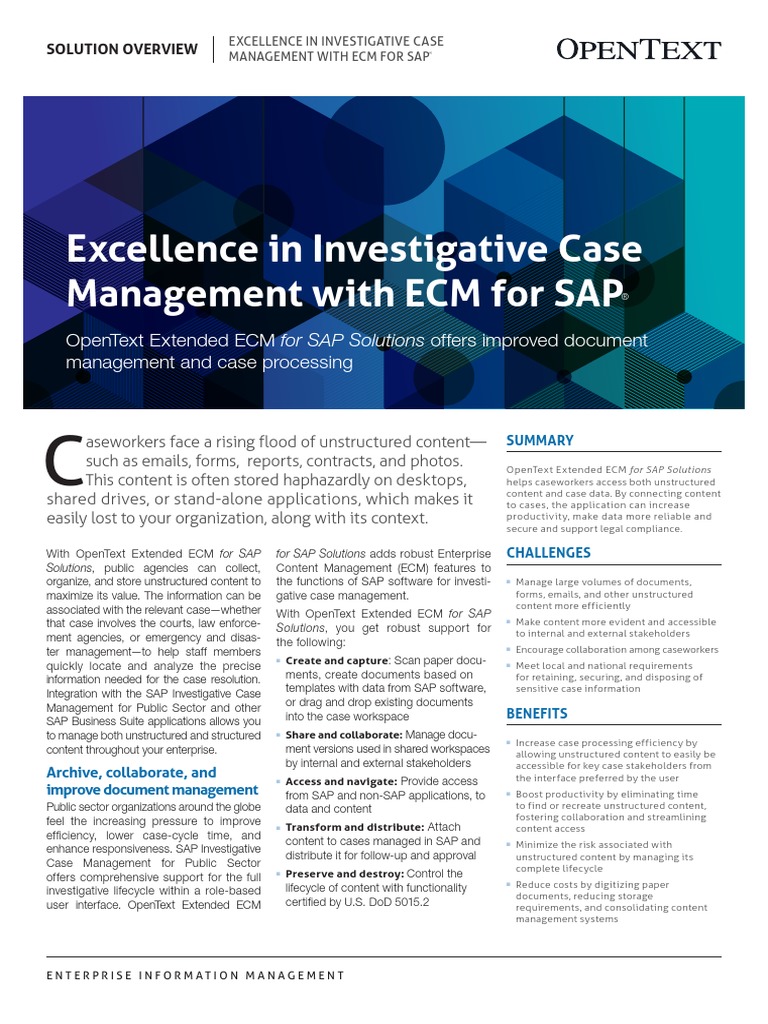 Solution Brief - OT Extended ECM For Investigative Case Management ...
