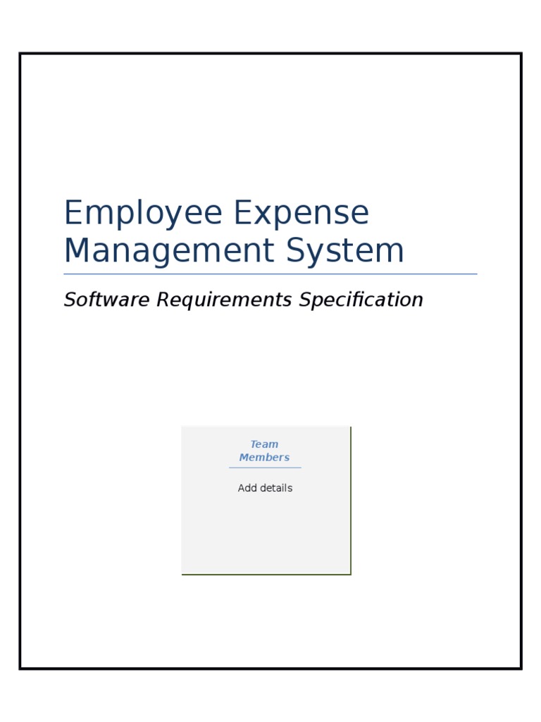 Employee Expense Management System | PDF | Software Development Process ...