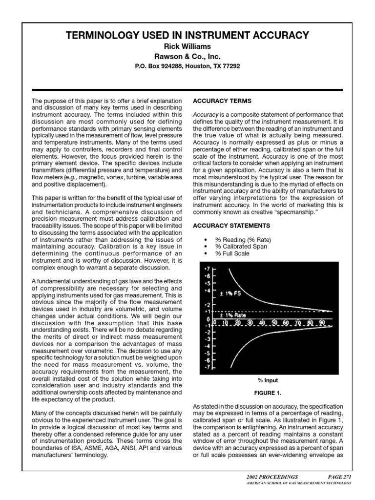 Terminology Used in Instrument Accuracy | PDF | Accuracy And Precision ...