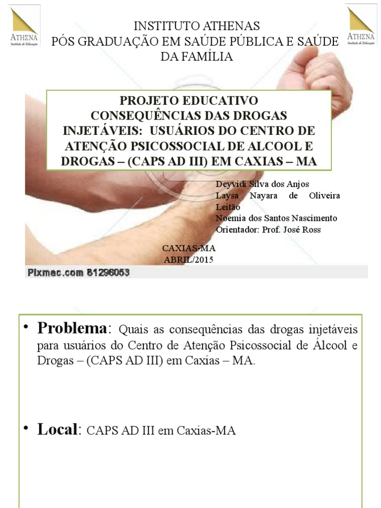 Slides Projeto Drogas Injetaveis | PDF | Drogas | HIV/AIDS