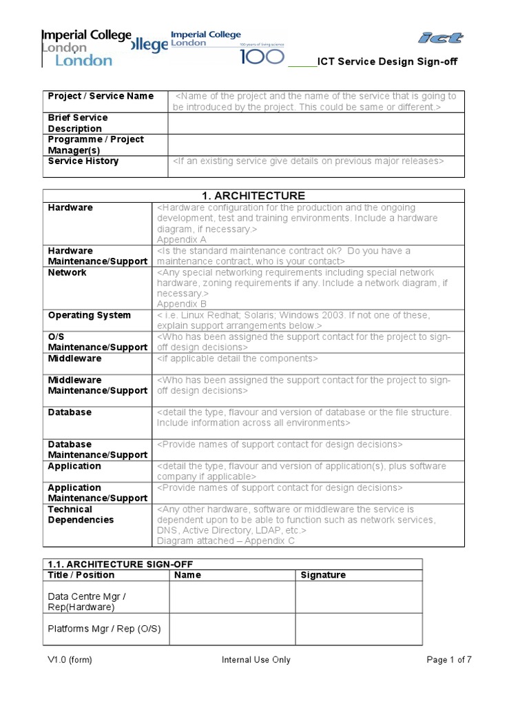 Project Design Sign-Off Form (1) | Active Directory | Databases