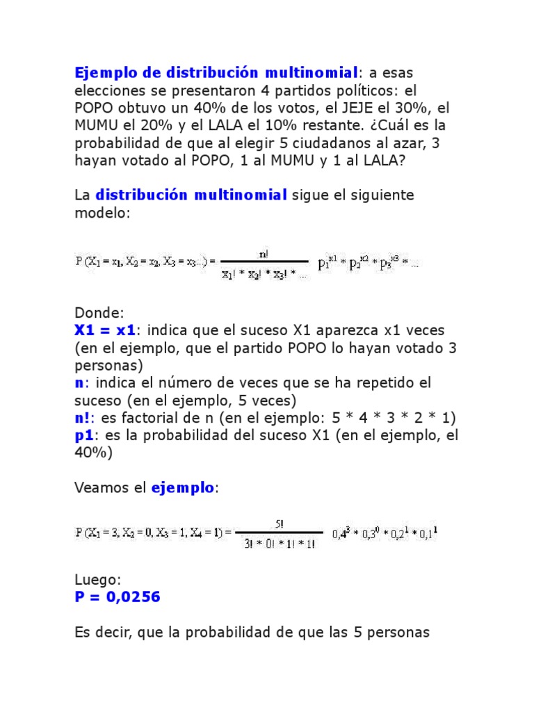 Ejemplo de Distribución Multinomial | PDF