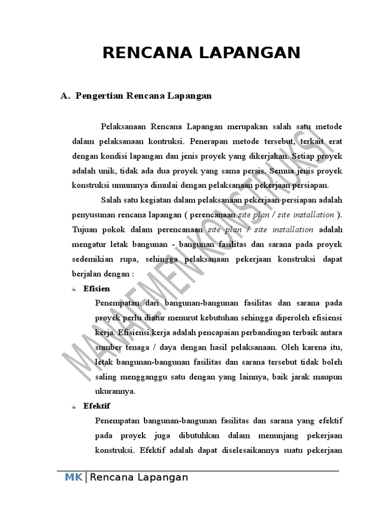 Rencana Lapangan | PDF