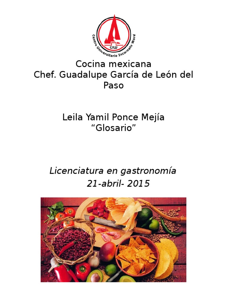 Glosario de Cocina Mexicana | PDF | Taco | Cocina mexicana