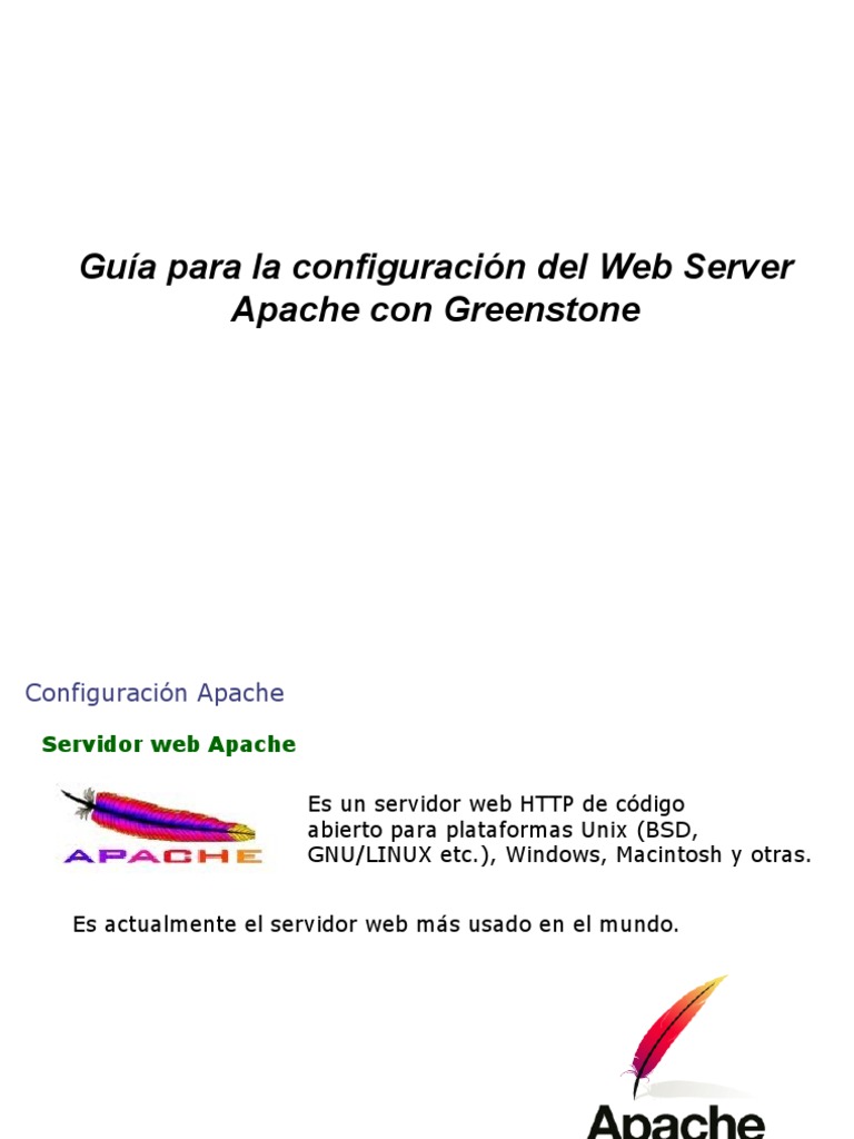 Greenstone Guia Configuracion Del Web Server Apache | PDF | Servidor HTTP Apache | Servidor web
