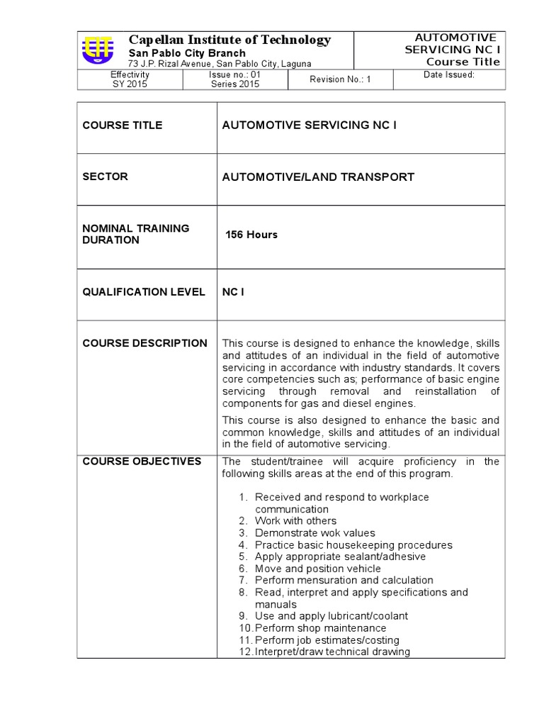 8-CBC_AUTOMOTIVE SERVICING NC I.docx | Educational Assessment ...