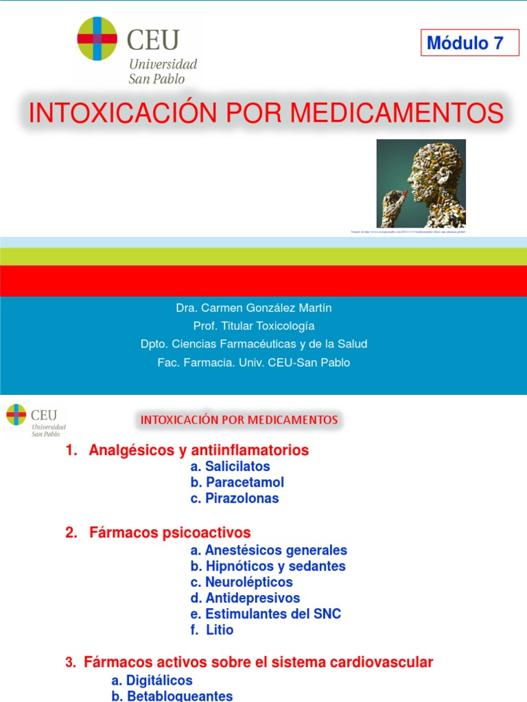 Intoxicación Por Medicamentos. | PDF