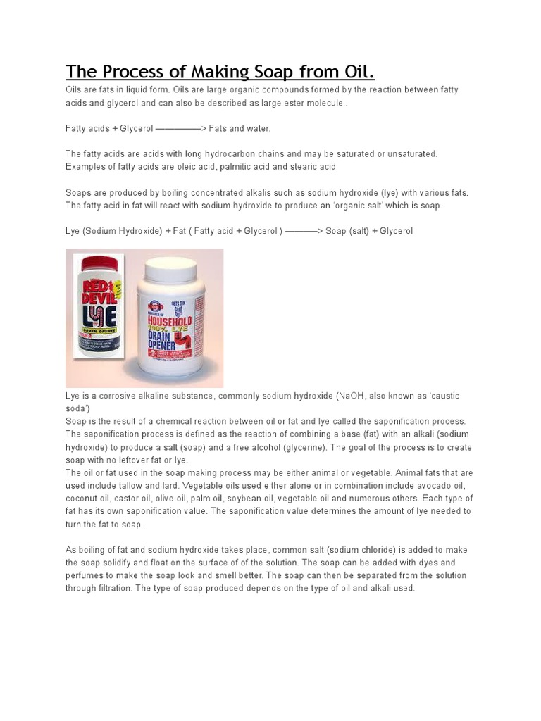 The Process of Making Soap From | Download Free PDF | Fat | Saturated Fat