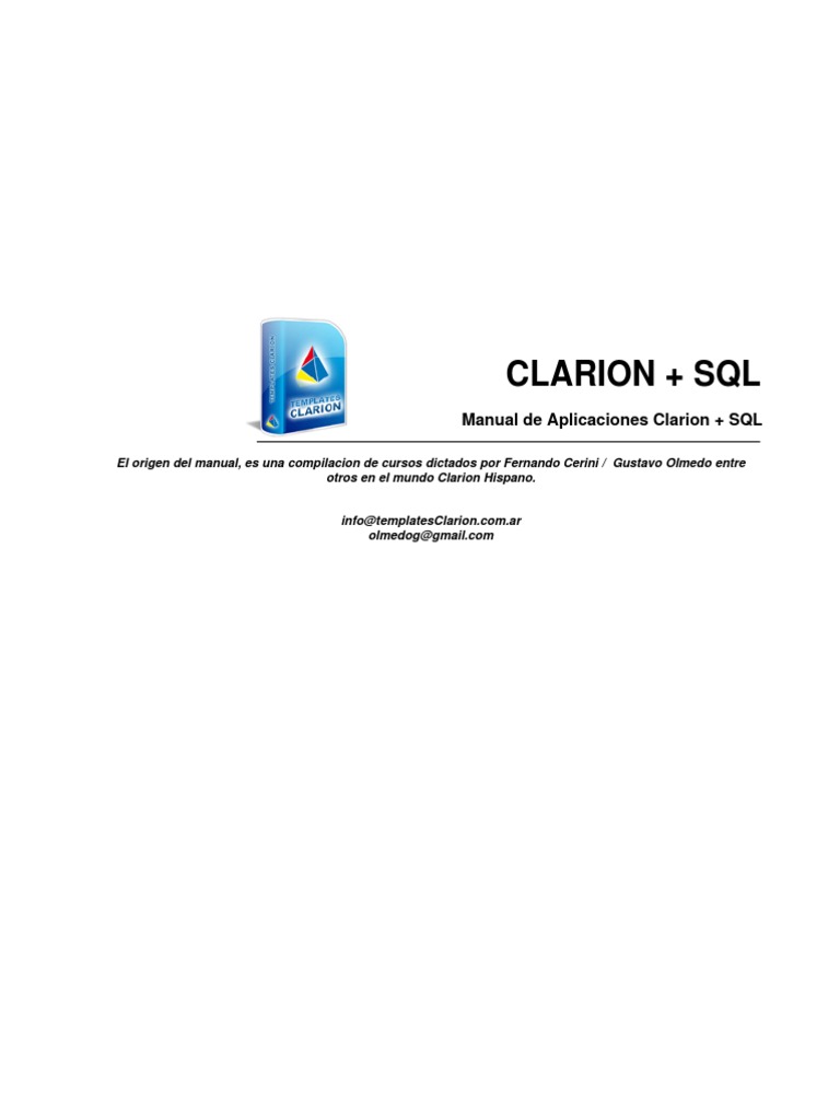 Curso SQL para Clarion | Descargar gratis PDF | SQL | Servidor SQL de Microsoft