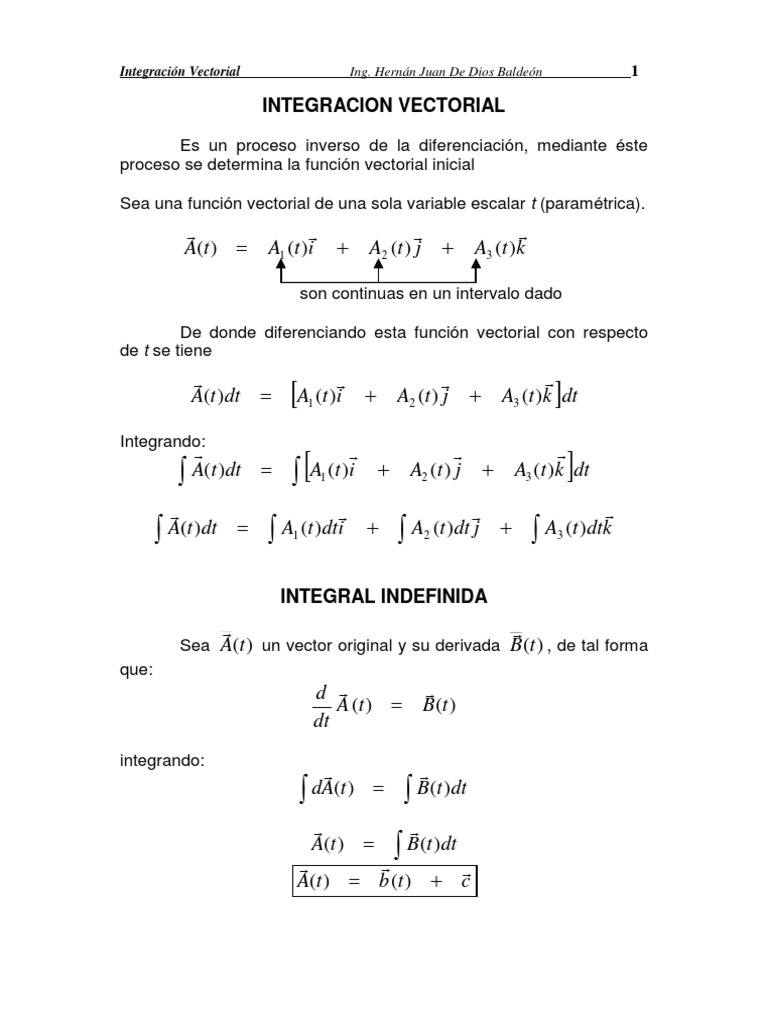 Integracion Vectorial | PDF | Integral | Vector Euclidiano