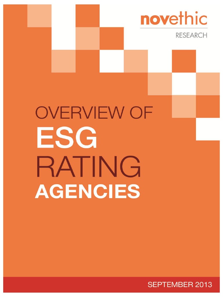 2013 Overview of ESG Rating Agencies | Stock Market Index | Credit ...