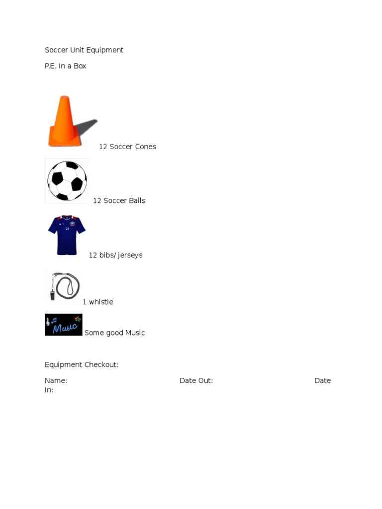 Soccer Equipment for P.E. Classes | PDF