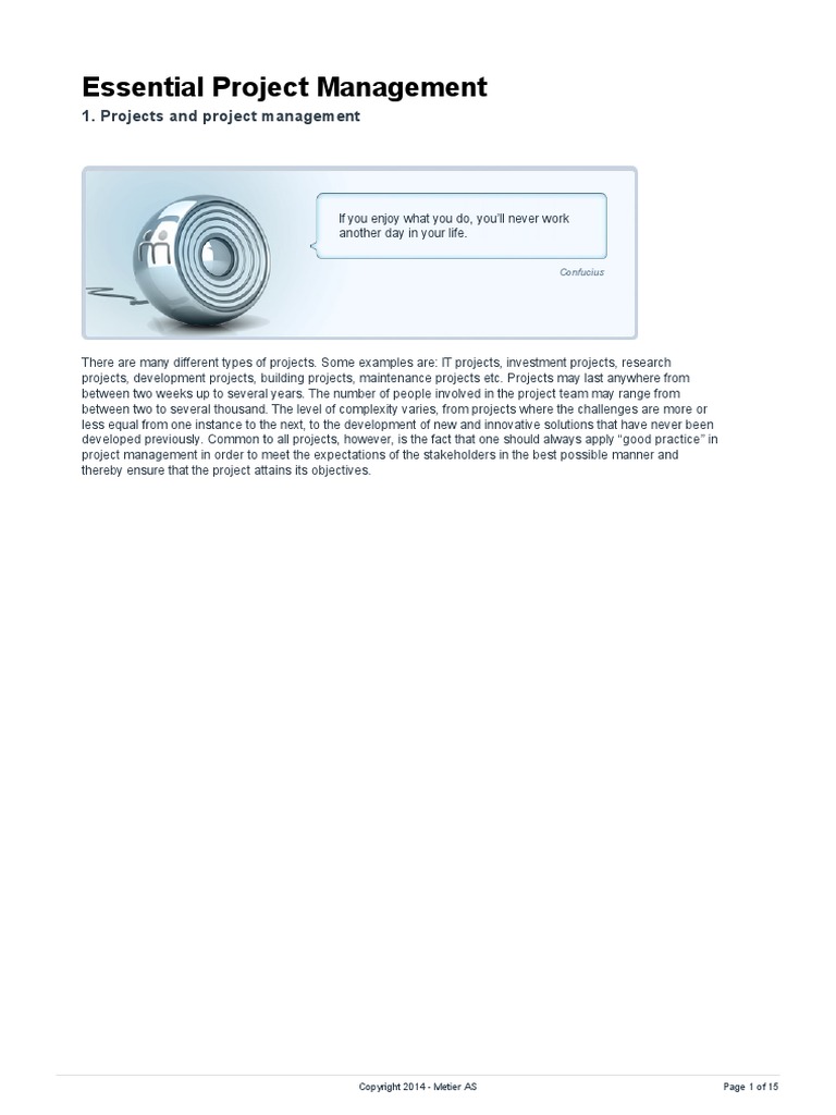Essential Project Management | PDF | Project Management | Competence ...