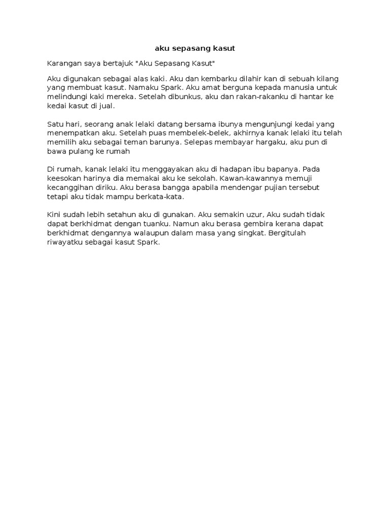 Aku Sepasang Kasut | PDF