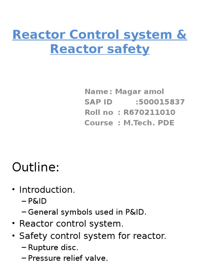 Reactor Control System & Reactor Safety | PDF | Chemical Reactor | Valve