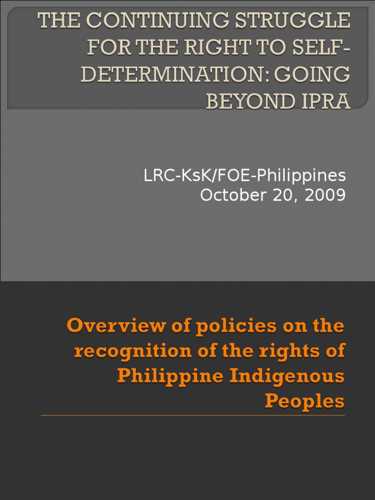 Indigenous People's Rights Act in The Philippines by Legal Resource ...