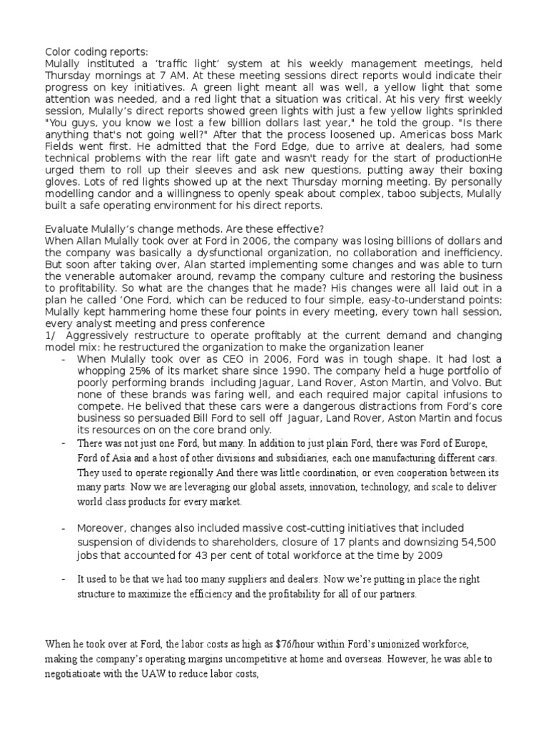 One Ford Plan | PDF | Ford Motor Company | United Automobile Workers