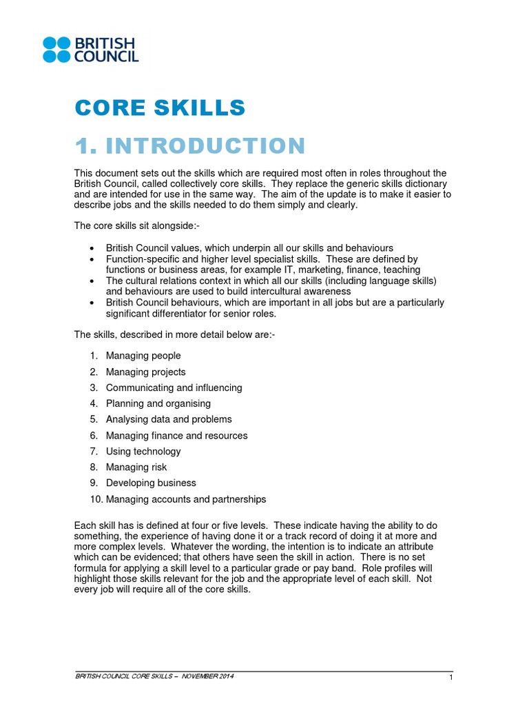 British Council Core Skills - November 2014 | PDF | Market Analysis ...