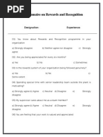 08 Employee Recognition Questionnaire | Employment | Psychology ...