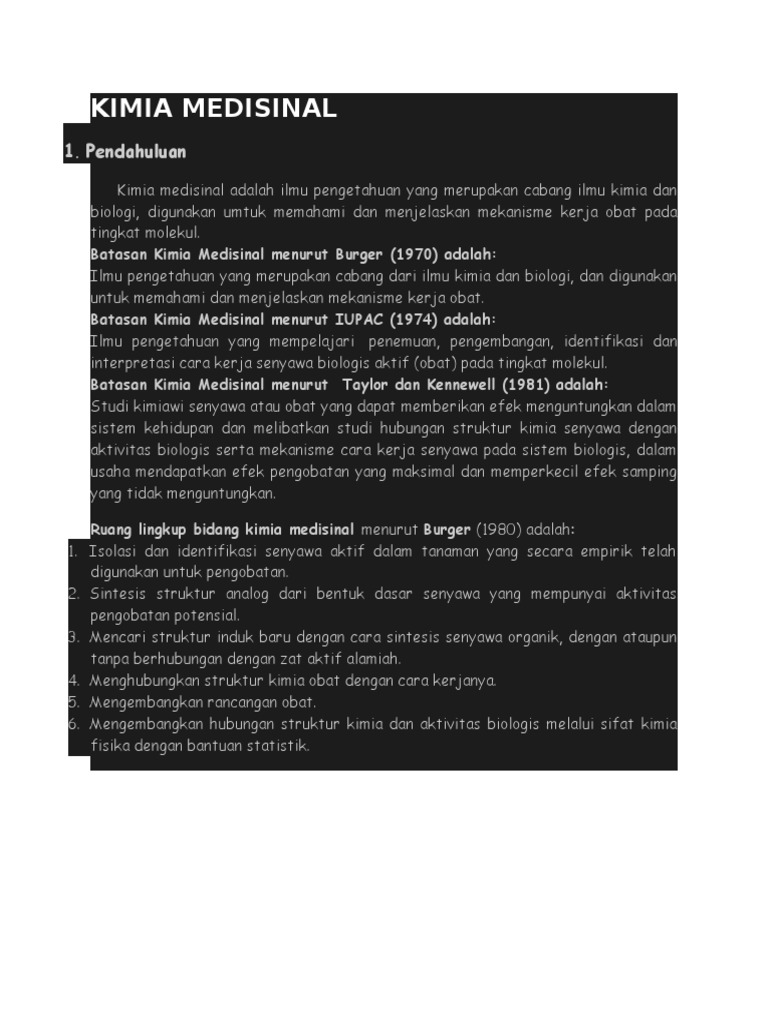 Kimia Medisinal | PDF