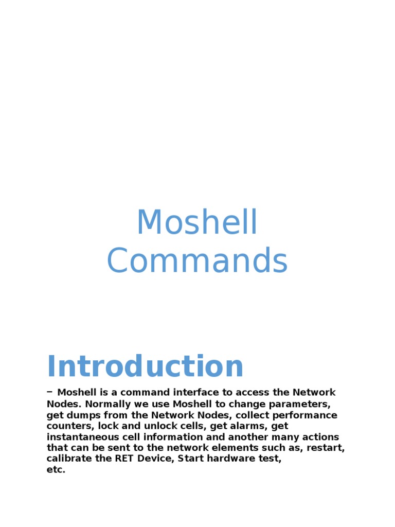 Moshell Commands 