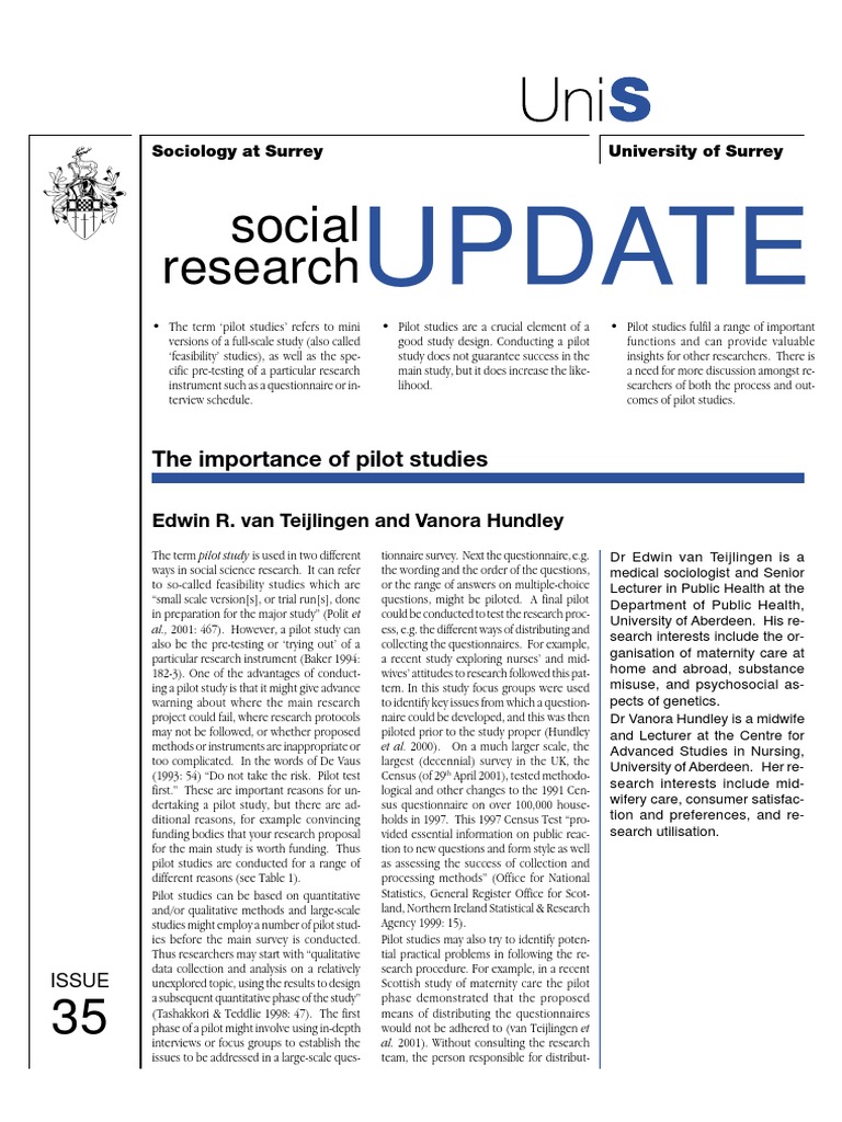 Sample Size For Pilot Study | PDF | Qualitative Research | Midwifery