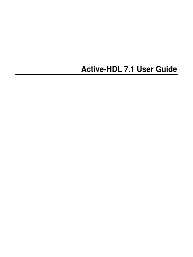 Active-HDL 71 User Guide | PDF | Installation (Computer Programs ...