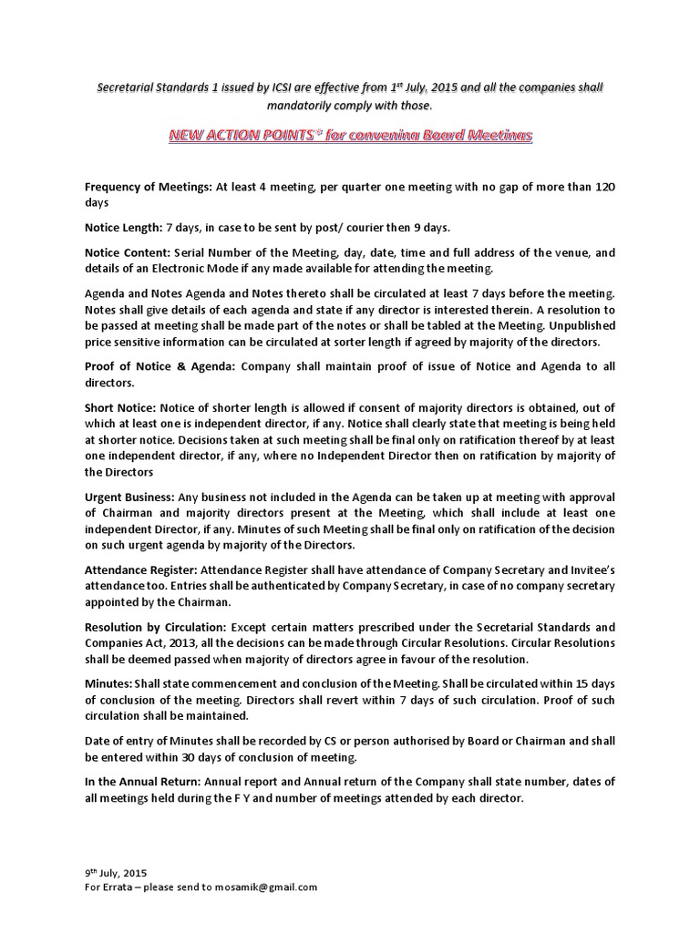 Note On Secretarial Standards 1 | PDF | Virtue | Social Institutions