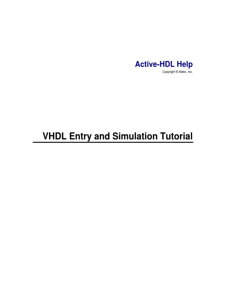 VHDL Entry and Simulation Tutorial | PDF | Vhdl | Hardware Description Language