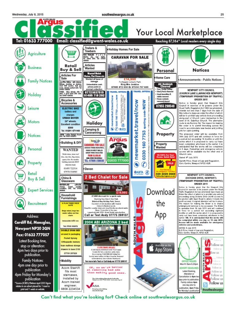 Classified: Your Local Marketplace | PDF | Newspapers | Salary