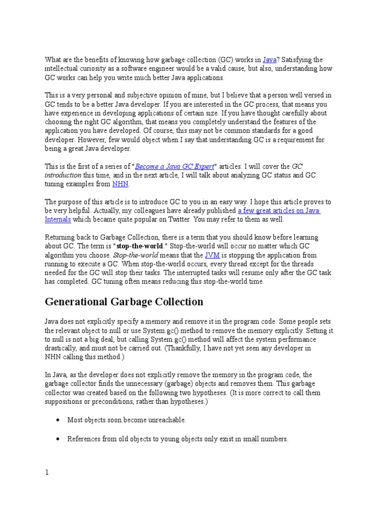 Generational Garbage Collection | PDF | Computer Architecture ...