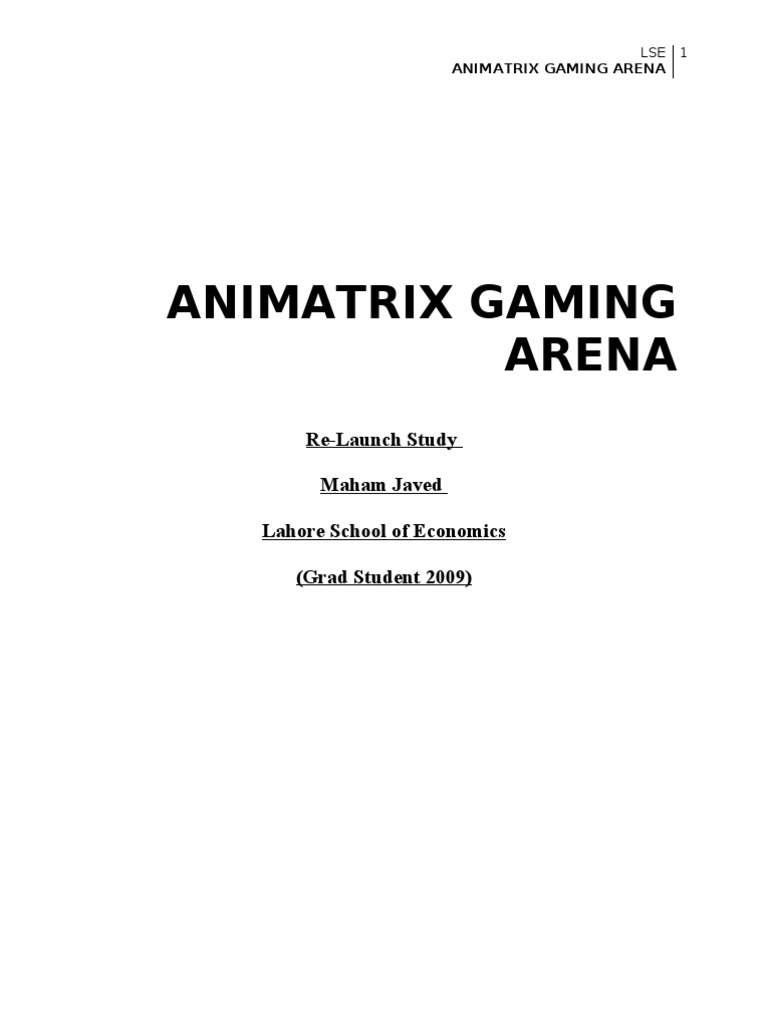 Ani Matrix | PDF | Video Games | Strategic Management