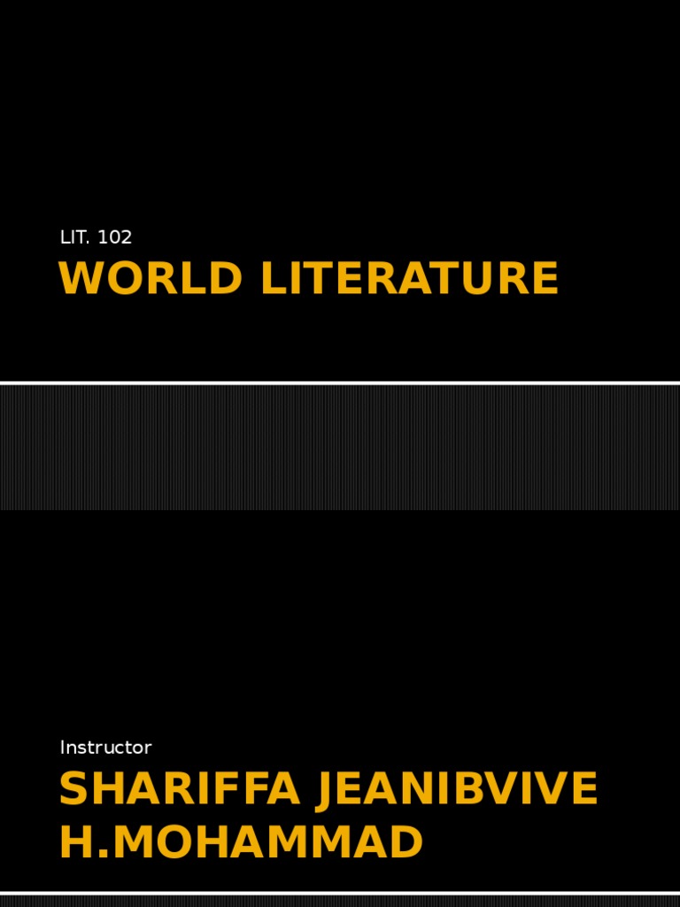 World Literature Lit 102 | PDF | Narration | Plot (Narrative)