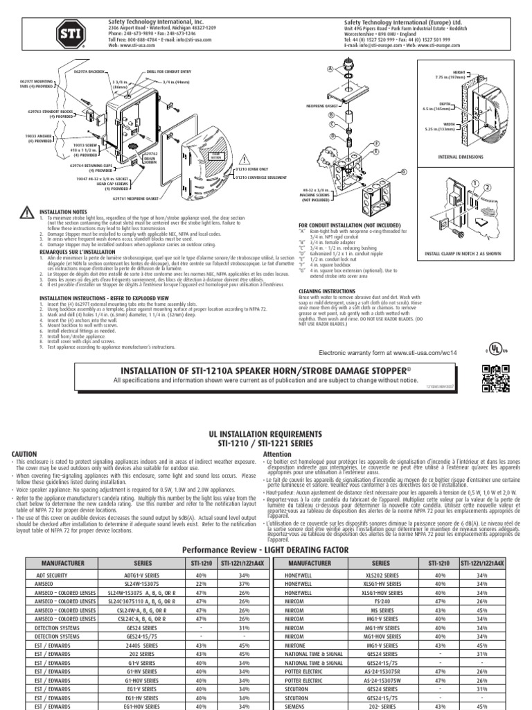 STI 1210A Instruction Manual | PDF | Screw | Equipment
