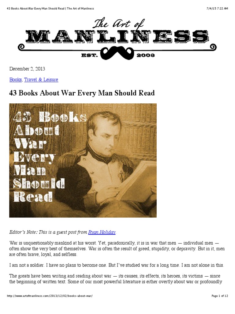 43 Books About War Every Man Should Read | PDF | American Civil War ...