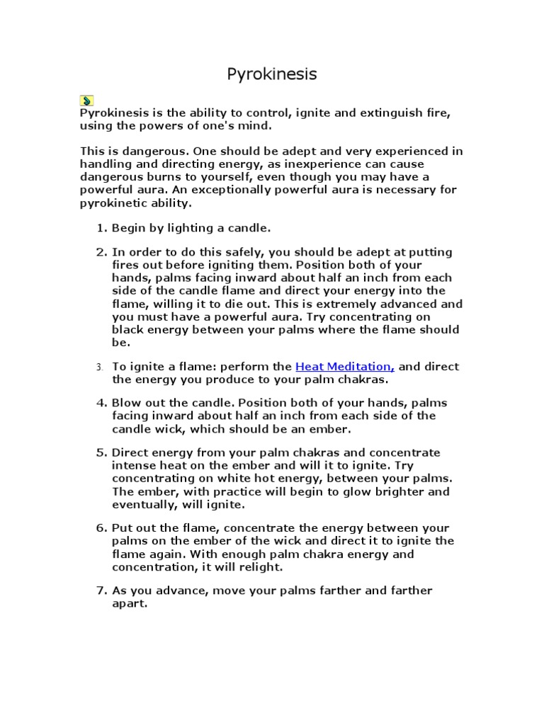 Pyrokinesis for Advanced Practitioners | PDF | Candle | Aura (Paranormal)