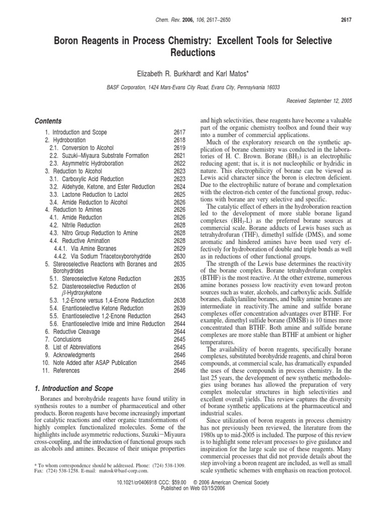 Boron Reagents in Process Chemistry | PDF | Alkene | Ester