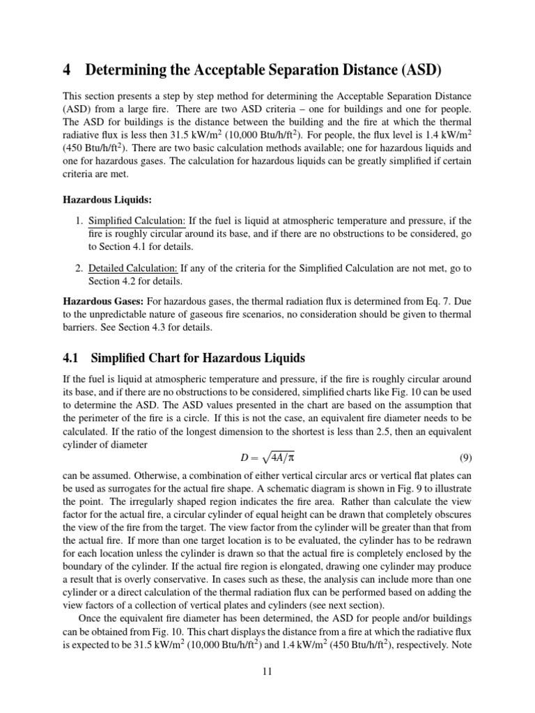4 Determining The Acceptable Separation Distance (ASD) : 4.1 Simplified ...