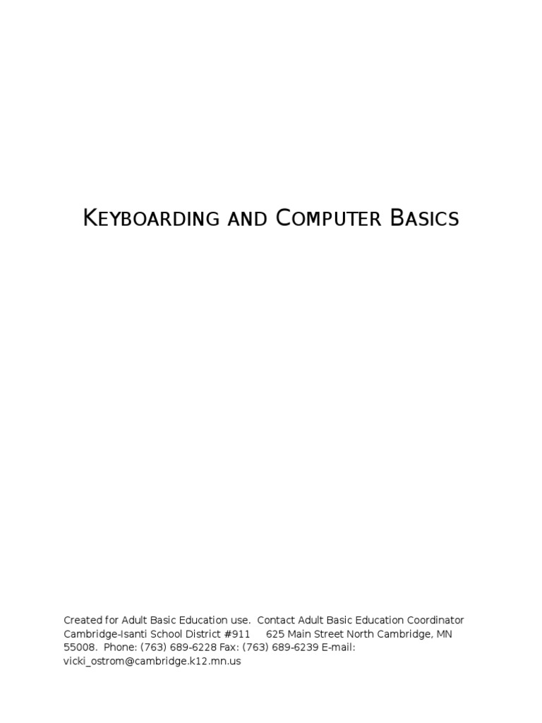 Keyboarding Computer Basics Unduh Gratis Pdf Operating System Computer Keyboard 