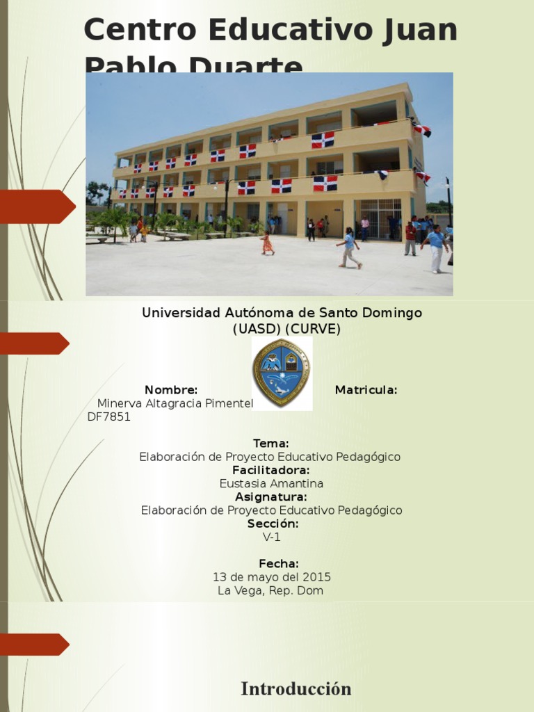 Centro Educativo Juan Pablo Duarte | PDF | Plan de estudios | Ciencias ...