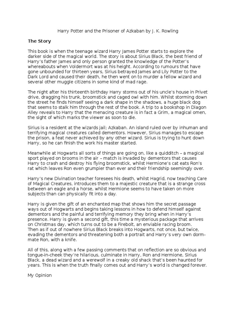 Harry Potter and The Prisoner of Azkaban by J | PDF | Harry Potter ...