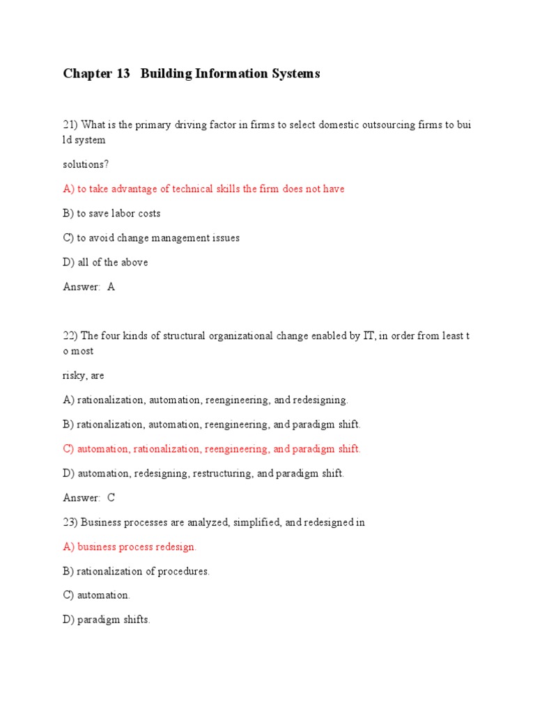 Chapter 13 Building Information Systems | PDF | Business Process | Business Process Management