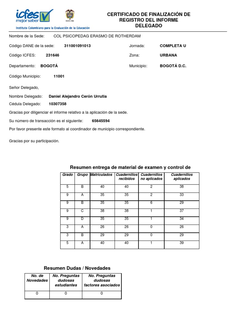 Certificado ICFES | PDF | Tecnología