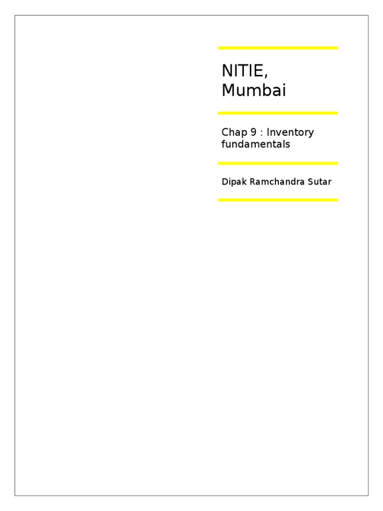 Chapter 9 Inventory Fundamentals | PDF | Inventory | Expense