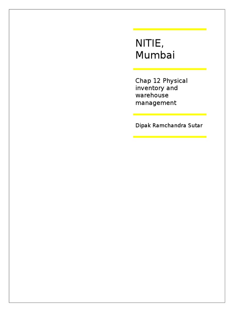 Chapter 12 Physical Inventory and Warehouse Management | PDF ...